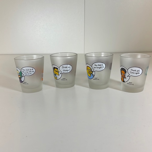 The Simpson’s | Dining | Nwot Set Is Of 4 The Simpsons Shot Glass Set ...